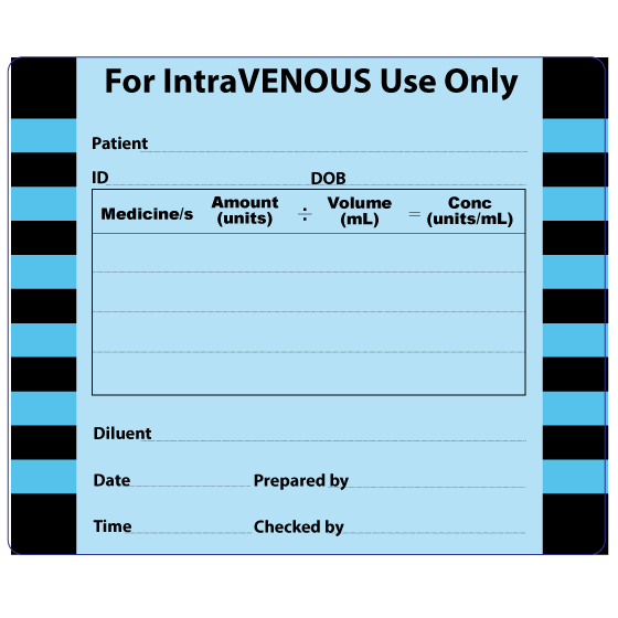 IntraVENOUS label | Mermed Medical Supplies